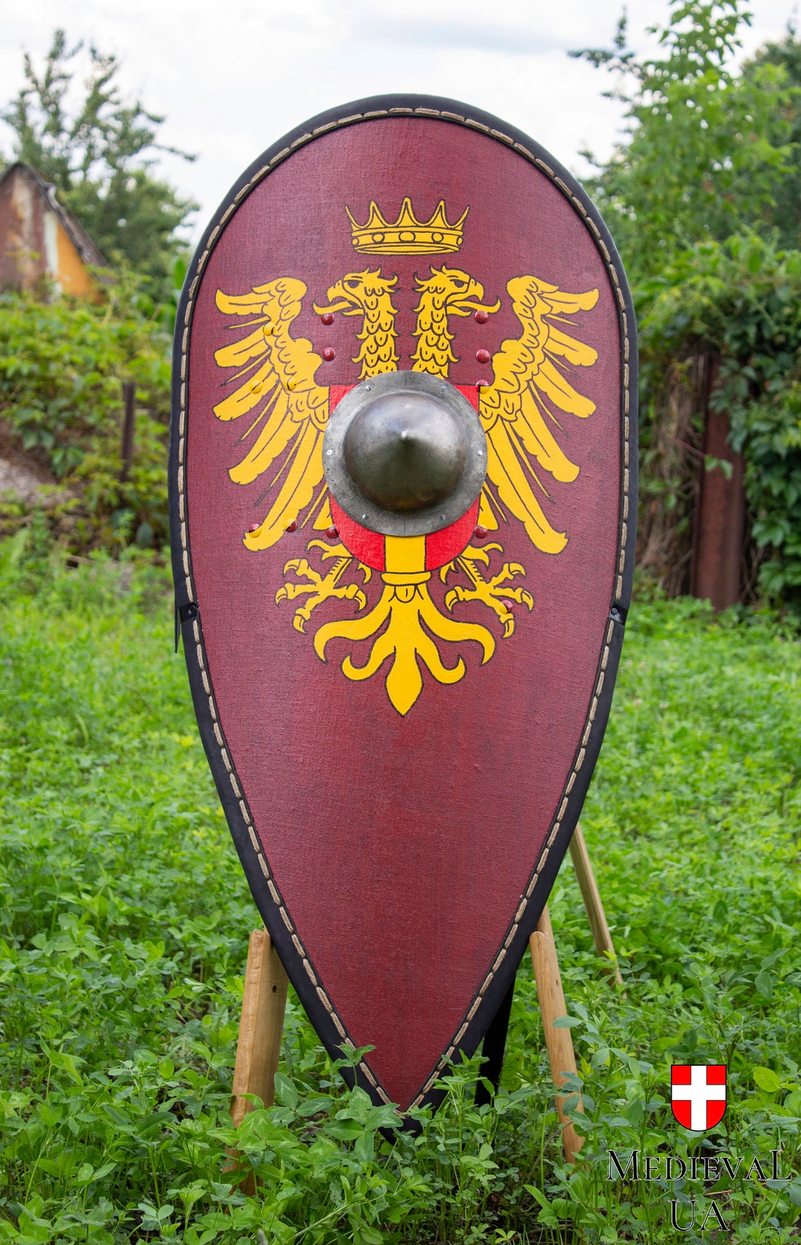 Big Kite Shield With Eagle Pattern Medieval Drop Shield - Etsy