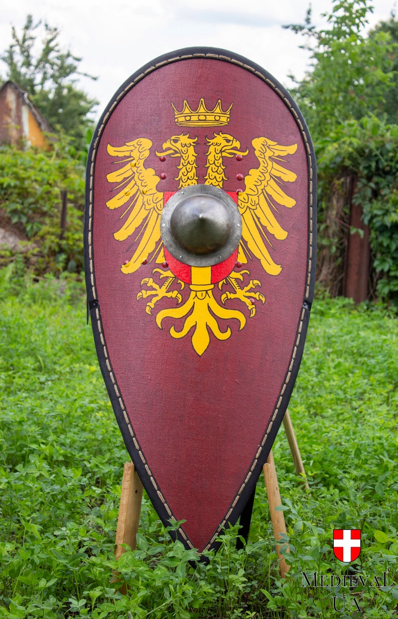 Big Kite Shield With Eagle Pattern Medieval Drop Shield - Etsy
