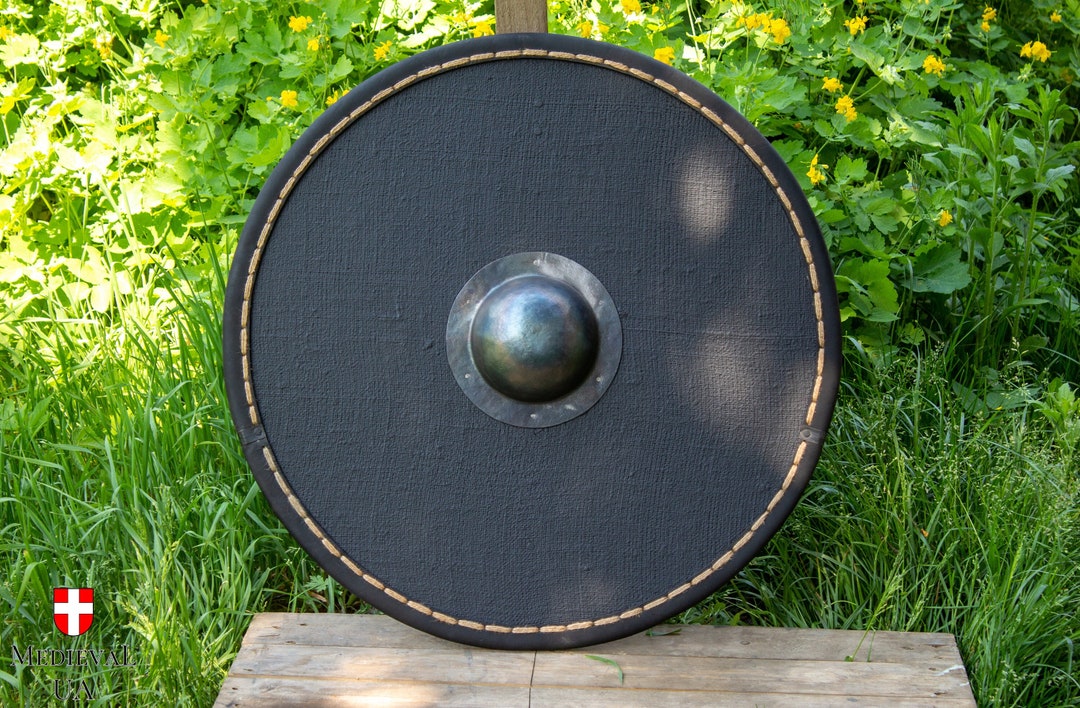 Viking Round Shield With Metal Shield Boss, Medieval Battle Ready ...