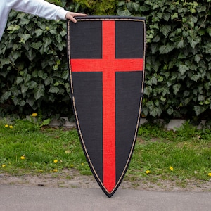 Big Medieval Heater Shield for Buhurt, Templar Shield, Vikings Shield ...