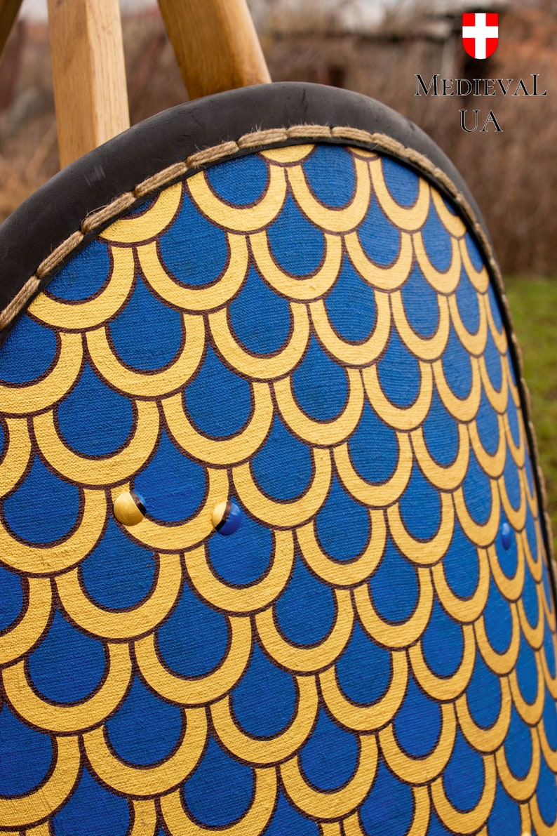 Vikings Kite Shield blue Dragon Scales Medieval - Etsy