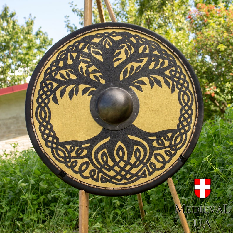 Round Vikings Shield With tree of Life Pattern - Etsy