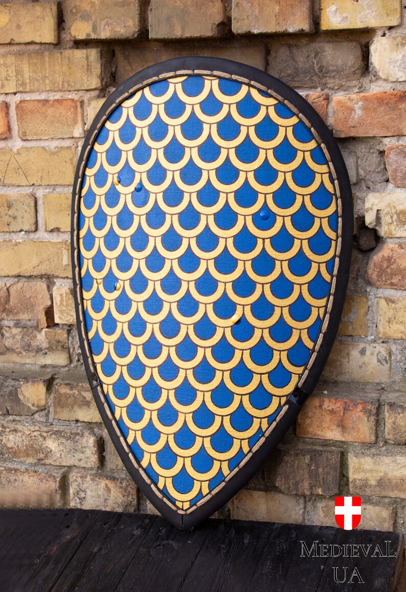 Vikings Kite Shield blue Dragon Scales Medieval - Etsy