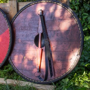 Viking Round Wooden Shield, Medieval Shield With Metal Shield Boss ...
