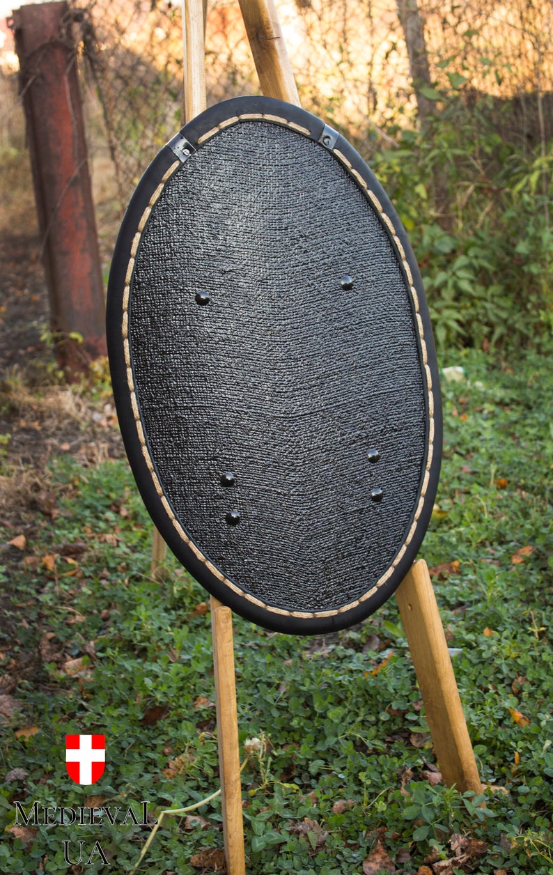 Black Oval Medieval Heater Shield for HMB Reenactment Battles | Etsy