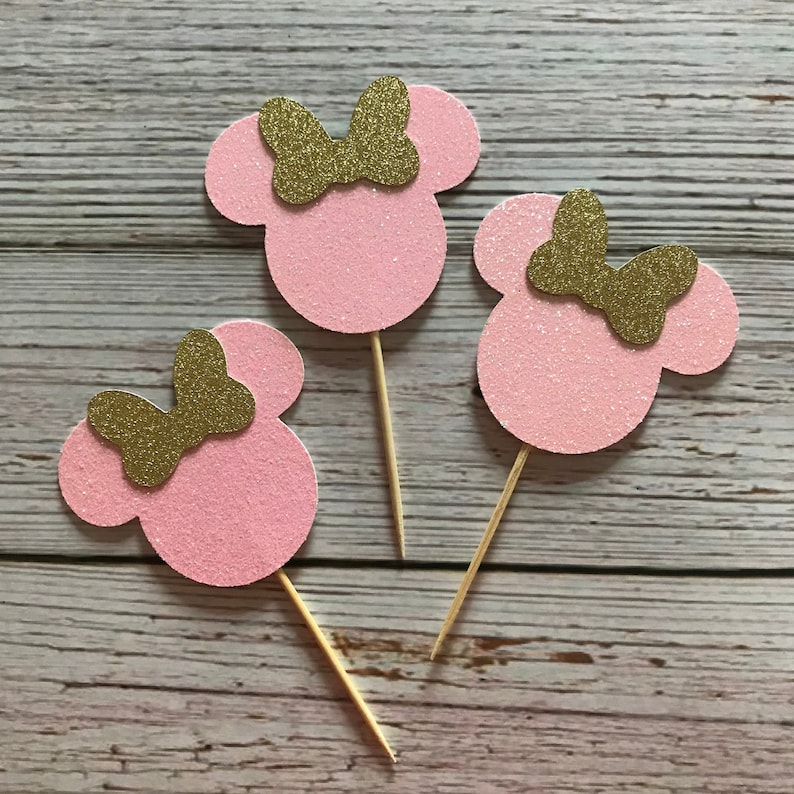 Minnie Mouse Cupcake Topper Minnie Mouse Birthday Party - Etsy