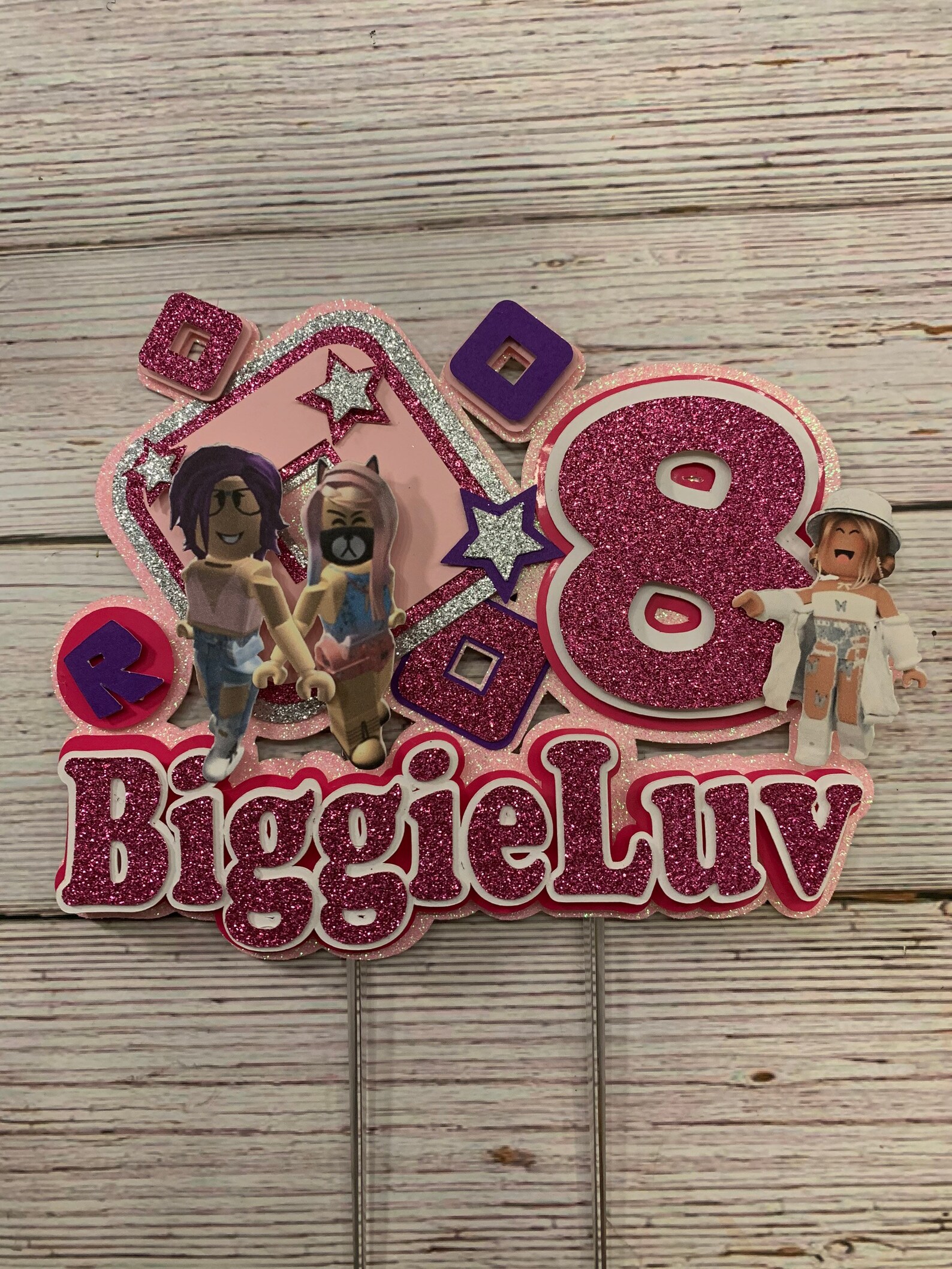 Girl Roblox Cake Topper. Pink Roblox Party Decor. Roblox Girls - Etsy