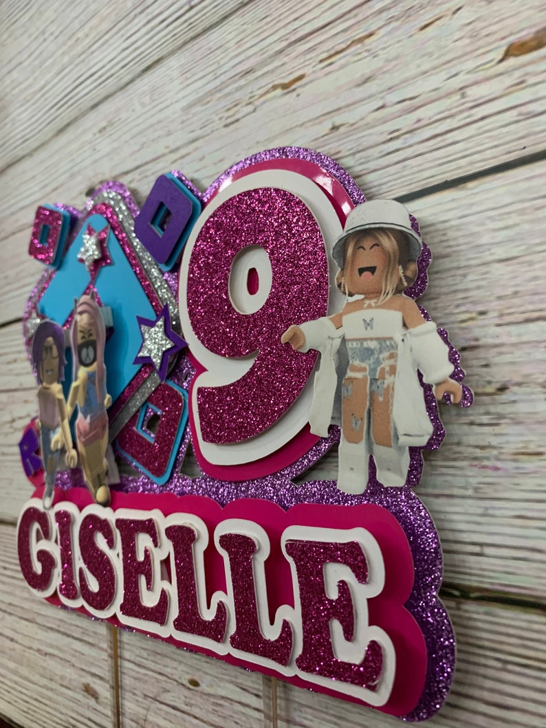 Girl Roblox Cake Topper. Pink Roblox Party Decor. Roblox Girls - Etsy