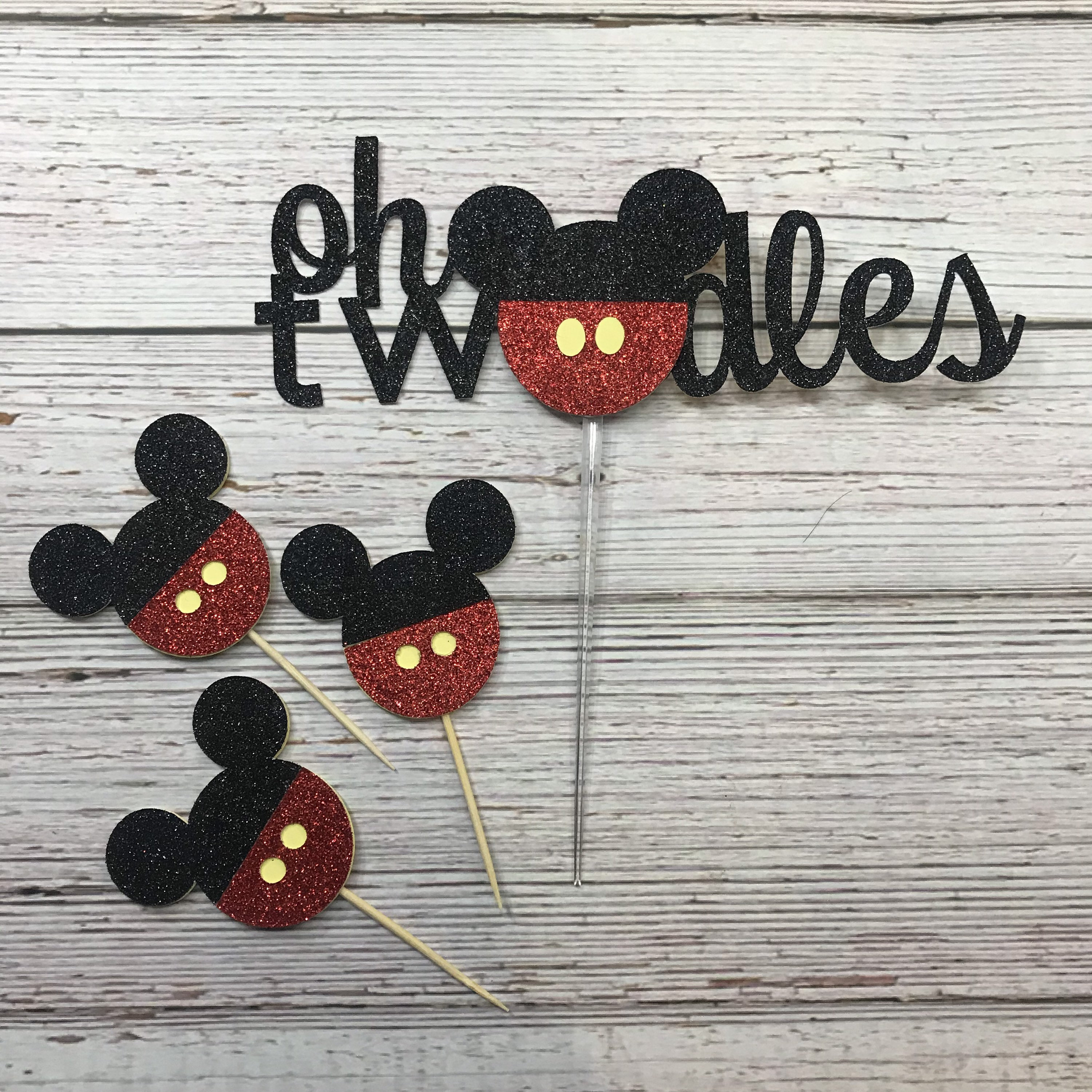 Mickey Mouse Cupcake Topper Mickey Mouse Birthday Party - Etsy