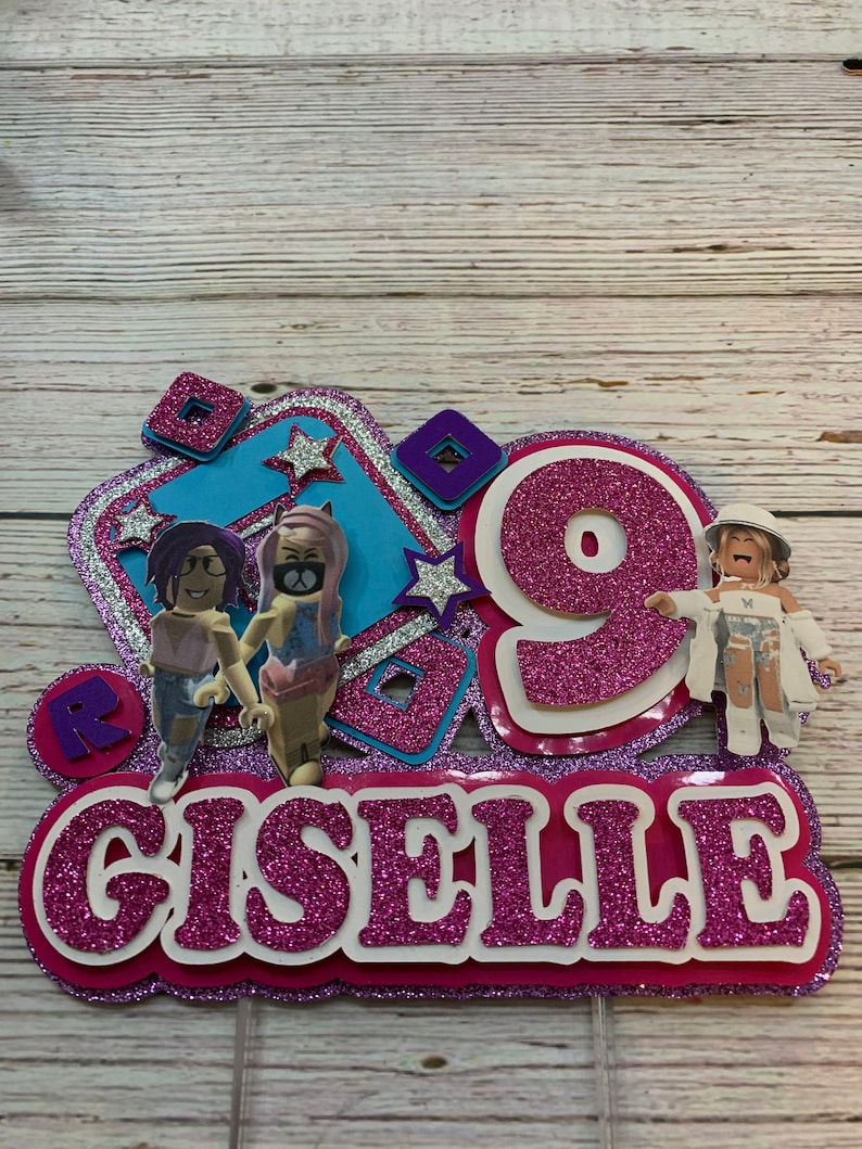 Girl Roblox Cake Topper. Pink Roblox Party Decor. Roblox Girls - Etsy