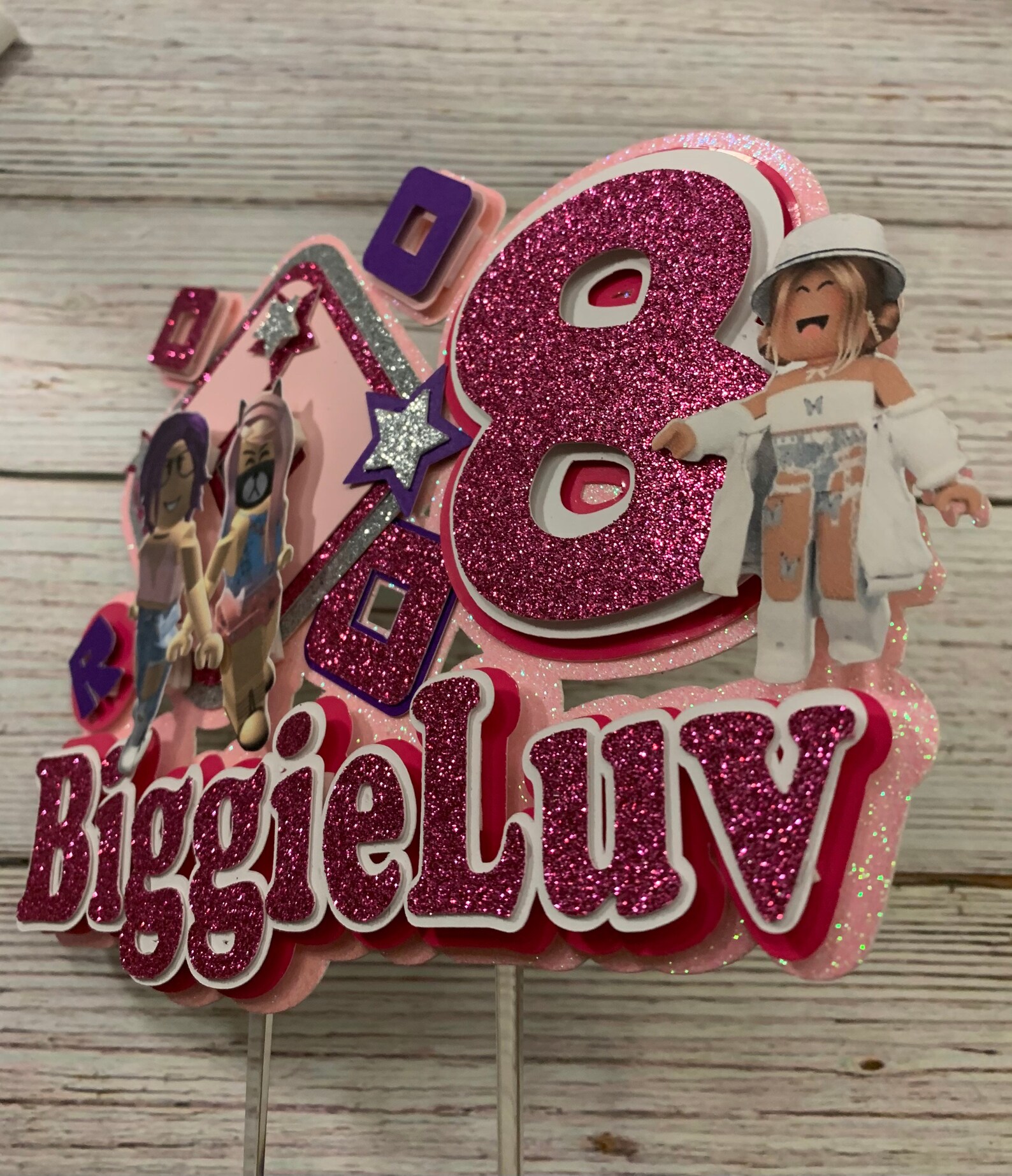 Girl Roblox Cake Topper. Pink Roblox Party Decor. Roblox Girls - Etsy