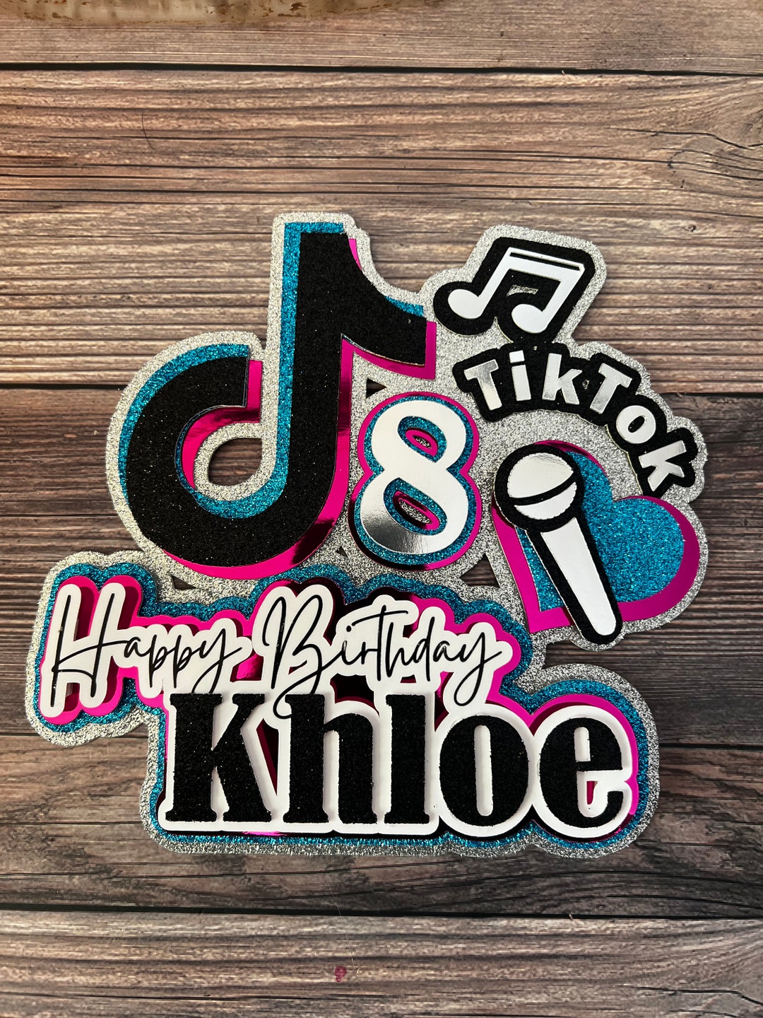 Custom Tik Tok Birthday Cake Topper: Social Media Theme - Etsy