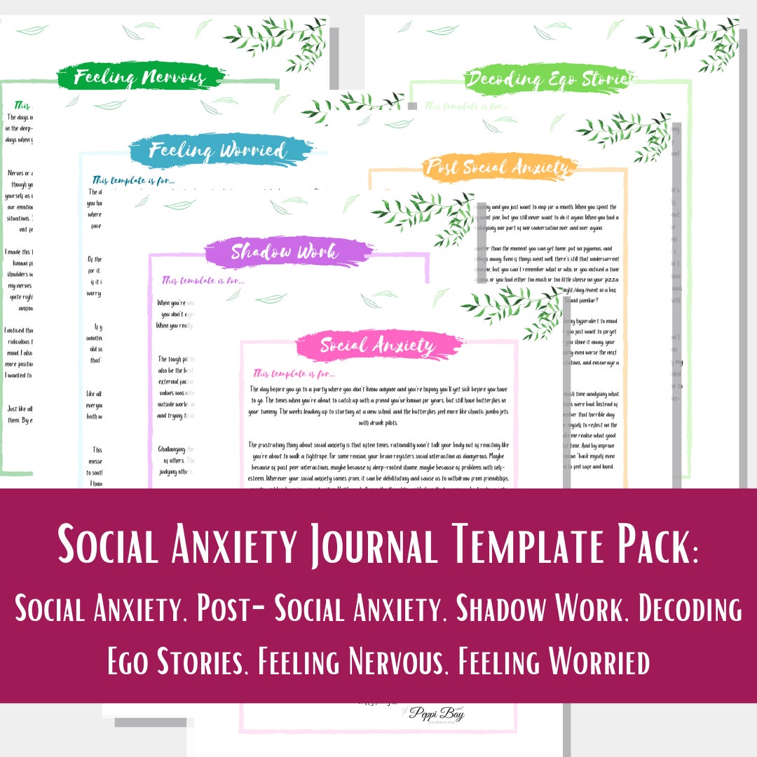 Social Anxiety Journal Worksheet Compilation Journal Prompts - Etsy UK