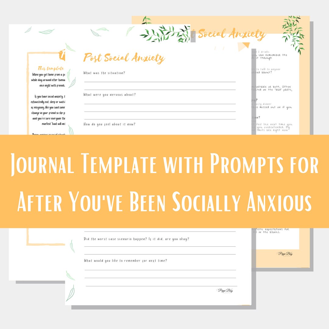 Social Anxiety Reflection Journaling Template Journal Prompts, Emotion ...