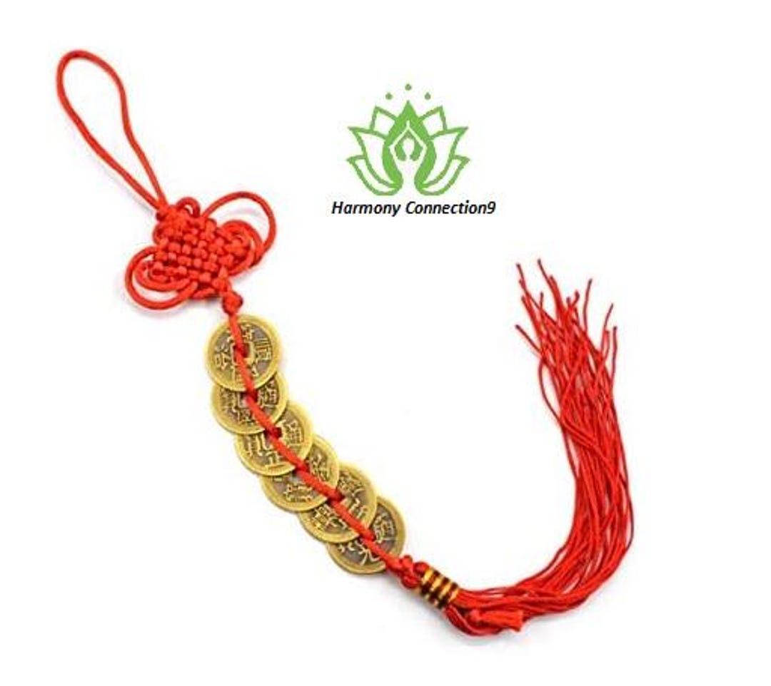 Feng Shui I-ching Coin Set, Chinese Knot, Lucky Home Decor - Etsy