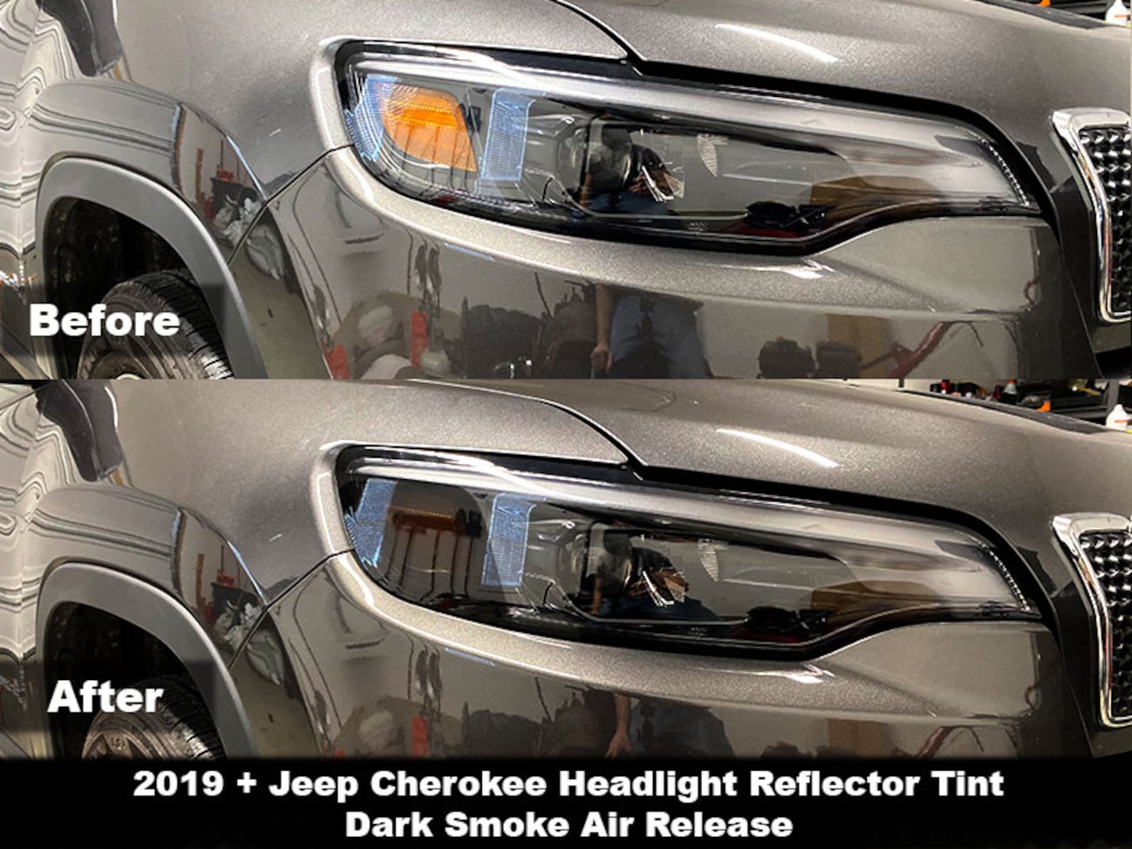 Crux Moto Headlight Tint Overlay for 2019 + Jeep Cherokee No Bubbles ...