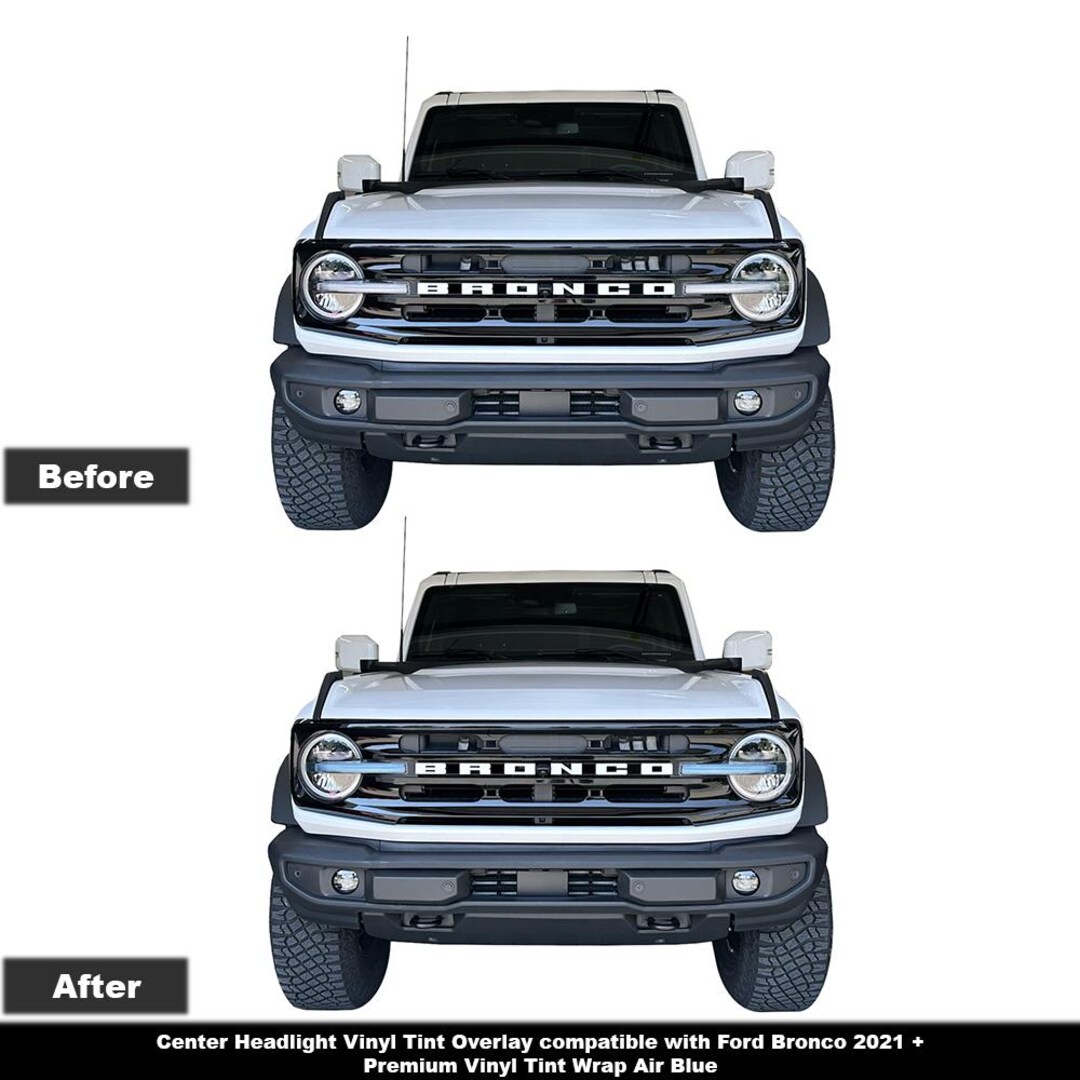 Crux Moto Headlight Center Vinyl Tint Overlay Air Blue Compatible With Ford Bronco 2021 + - Etsy