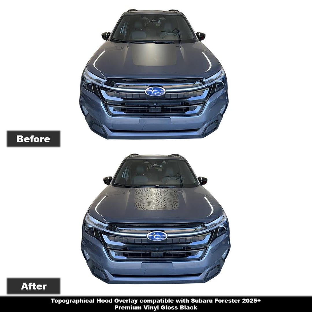 Crux Motorsports Hood Stripe Topographical Overlay for Subaru Forester ...