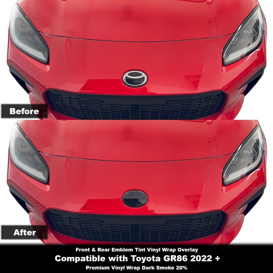 Crux Moto Front & Rear Emblem Vinyl Wrap Tint Overlay – Dark Smoke 20% ...