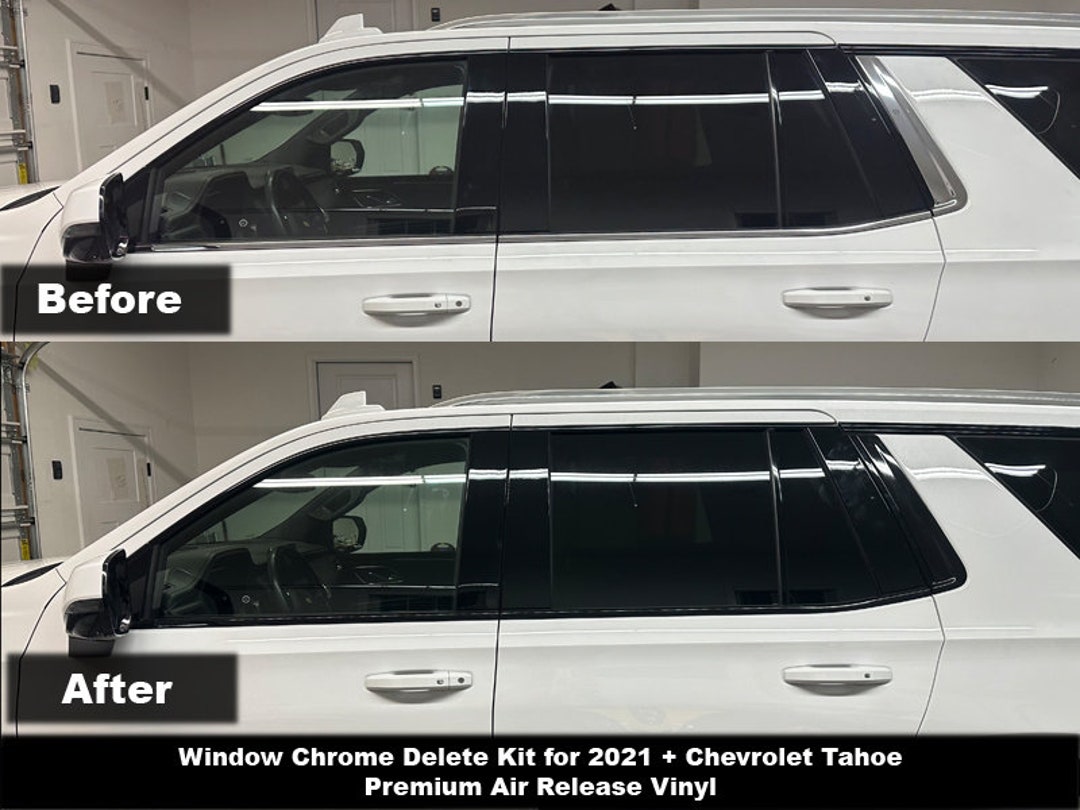 Crux Motorsports Window Chrome Blackout Kit for 2021 + Chevrolet Tahoe ...