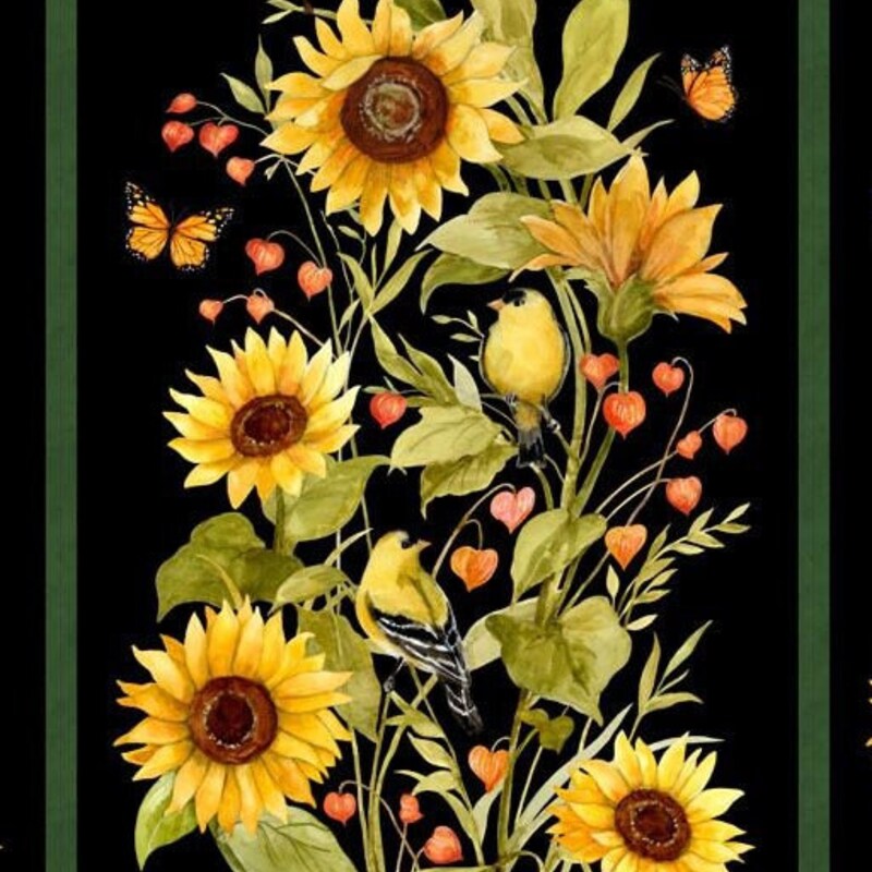 Sunflower Fabric Panel - Etsy