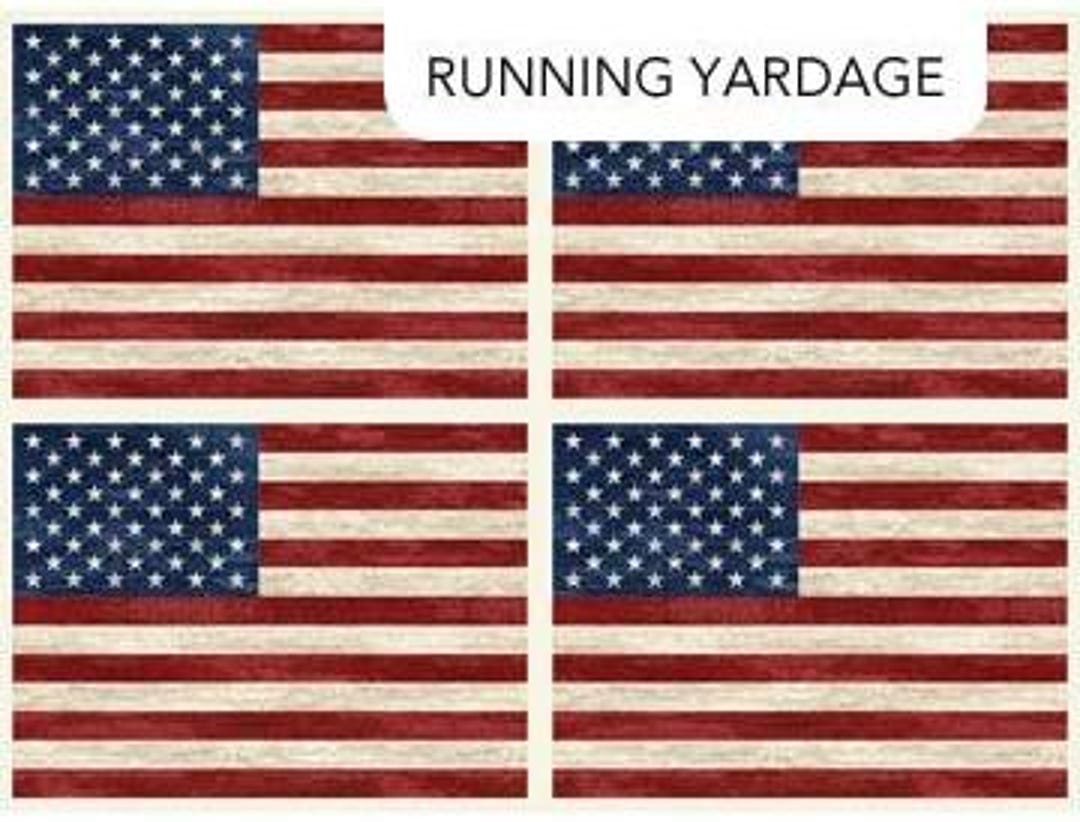 American Flags Panel - 31 1/2" X WOF - 4 Flags (15" X 20 1/2 ...