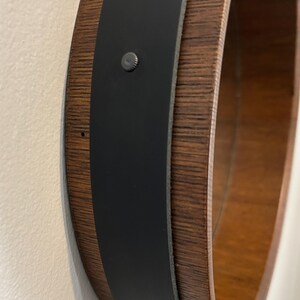 Reclaimed American Wormy Chestnut & Leather Captains Mirror - Etsy