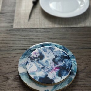 Trivets, Acrylic Pour With Resin Trivet Set, Stand, Base - Etsy