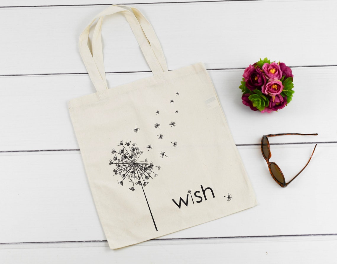 Wish Dandelion Tote Bag / Wish Bag / Market Bag / Market Tote Bag ...