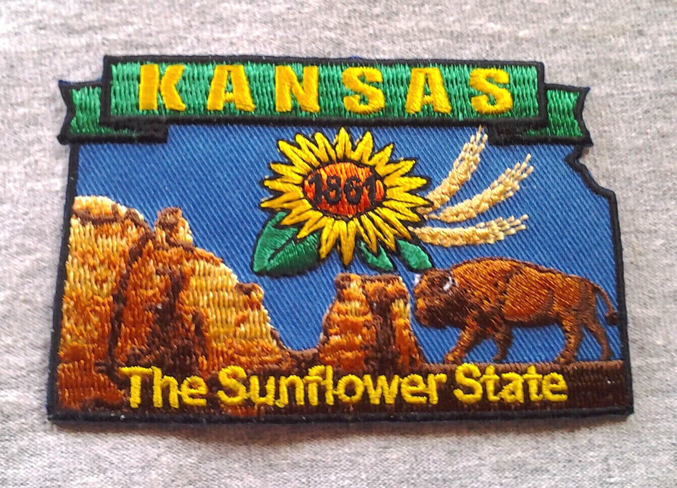 Kansas State Map (3-1/2") Biker Patch 6717 22 Free Shipping With ...