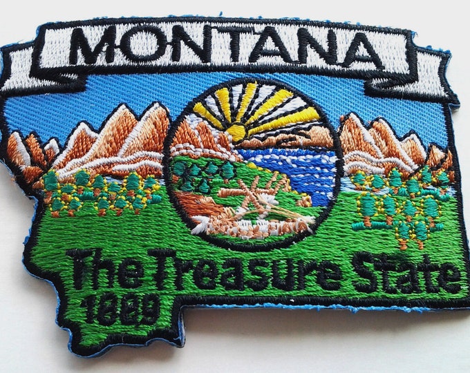 Montana State Map 3-7/16 Embroidered Patch 6727 22 - Etsy