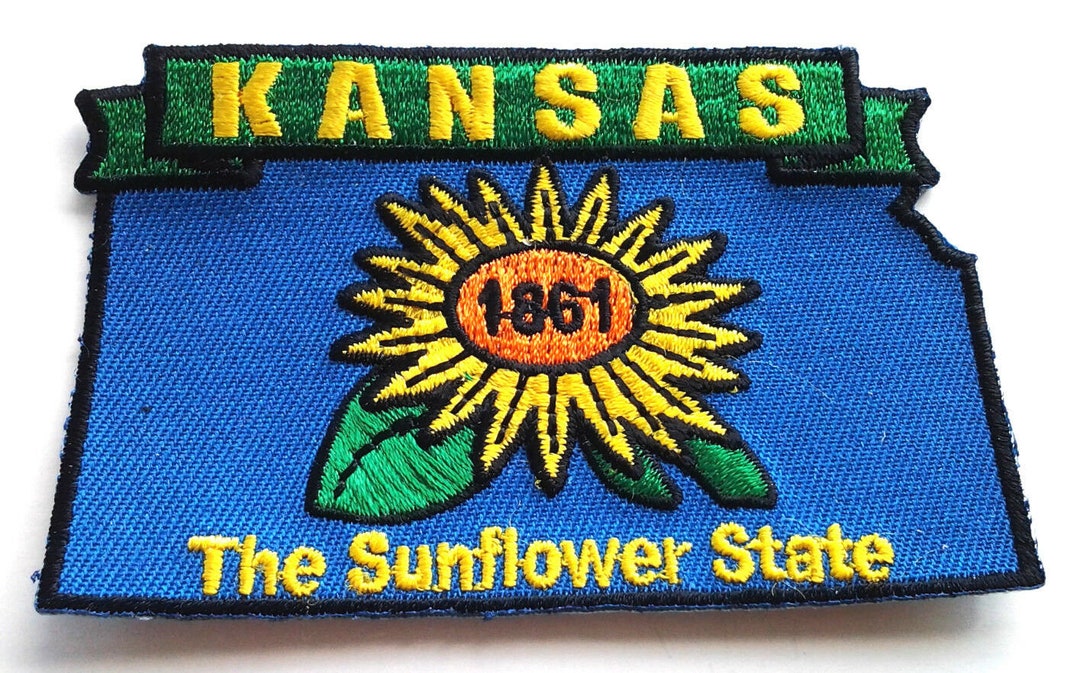 Kansas State Map 3-1/2 Biker Patch 6717 22 Free - Etsy