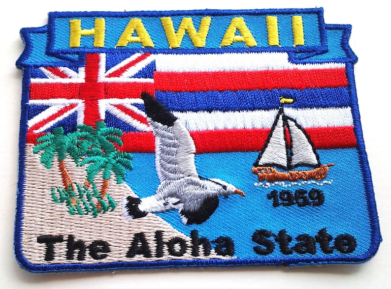 Hawaii State Patch (3-9/16") 6712 22 Free Shipping With Tracking - Etsy