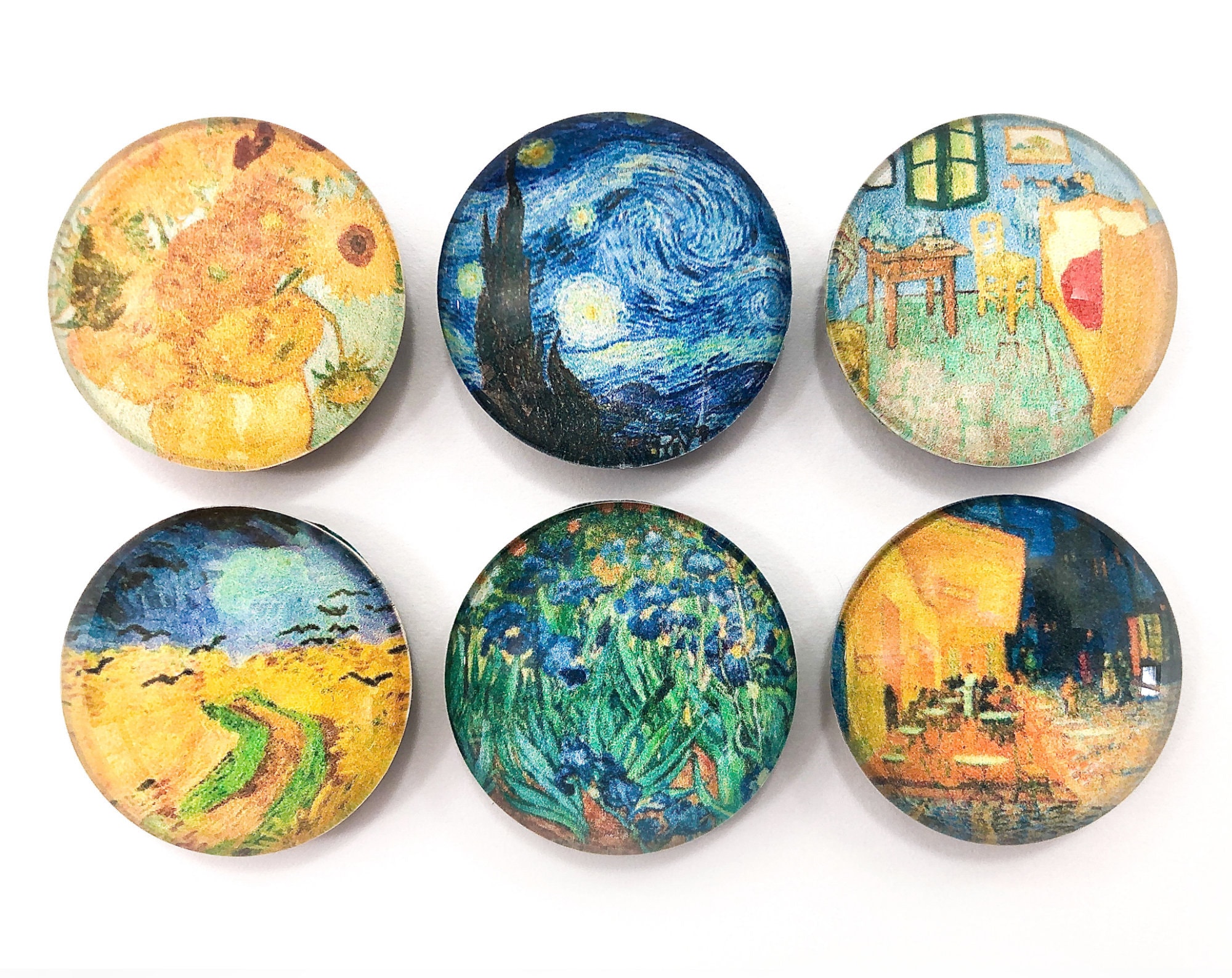 Vincent Van Gogh Magnet Set 6-piece Glass Magnets Set - Etsy