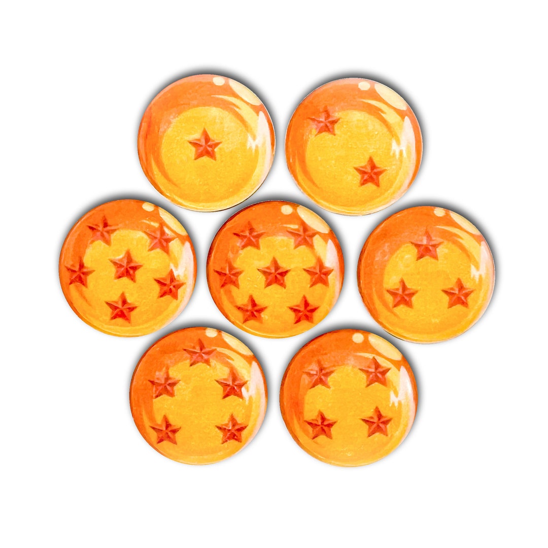 Dragon Balls Magnet Set - 7-piece Glass Magnets - 1" Round Magnets ...