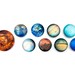 The Solar System Magnet Set - 9-piece Glass Magnets Set - 1" Round ...