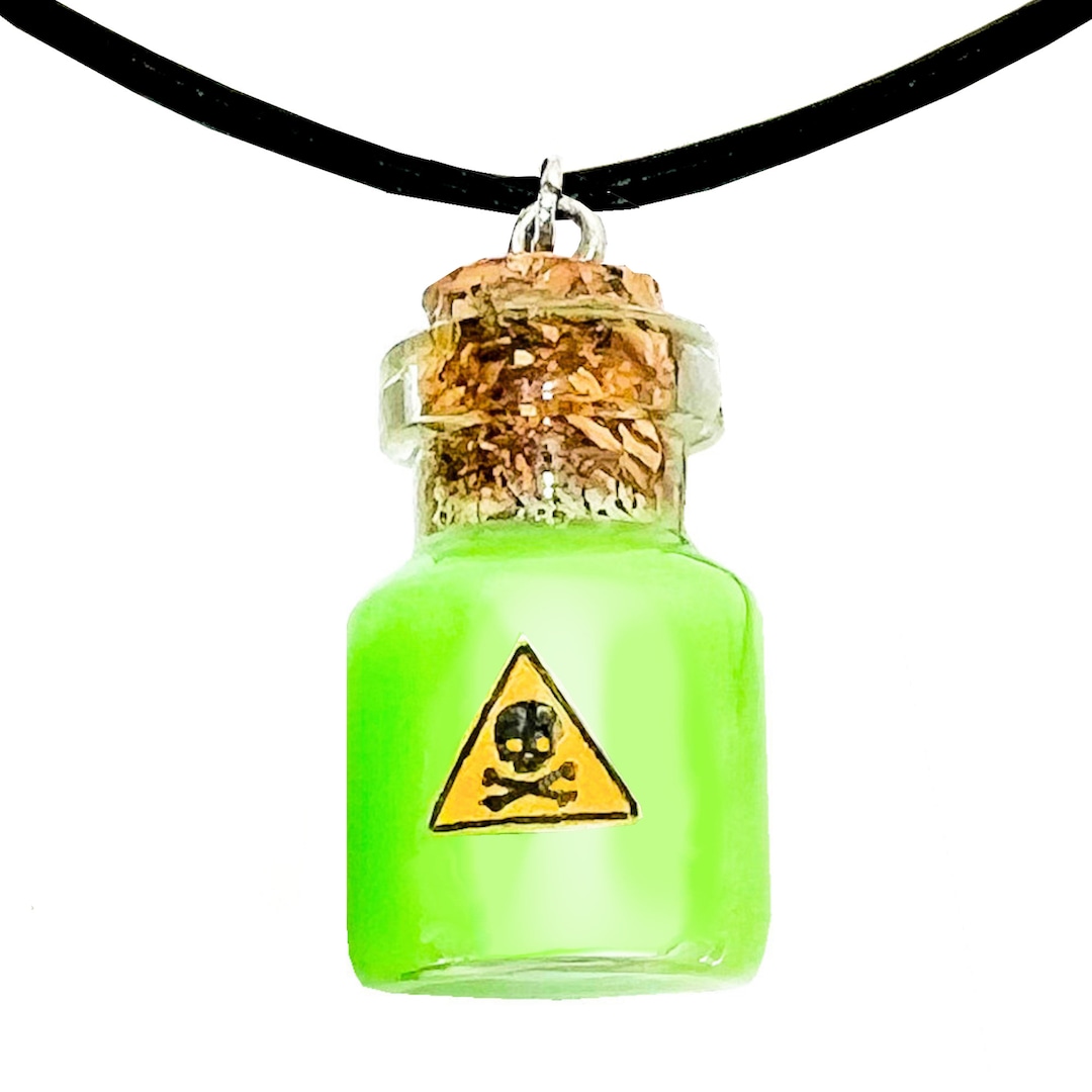 Toxic Waste Bottle Choker Necklace COLOR CHANGING Genuine - Etsy