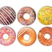 Doughnut Magnets Set 6-piece Glass Magnets Set 1 Round Magnets Food ...