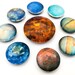 The Solar System Magnet Set - 9-piece Glass Magnets Set - 1" Round ...
