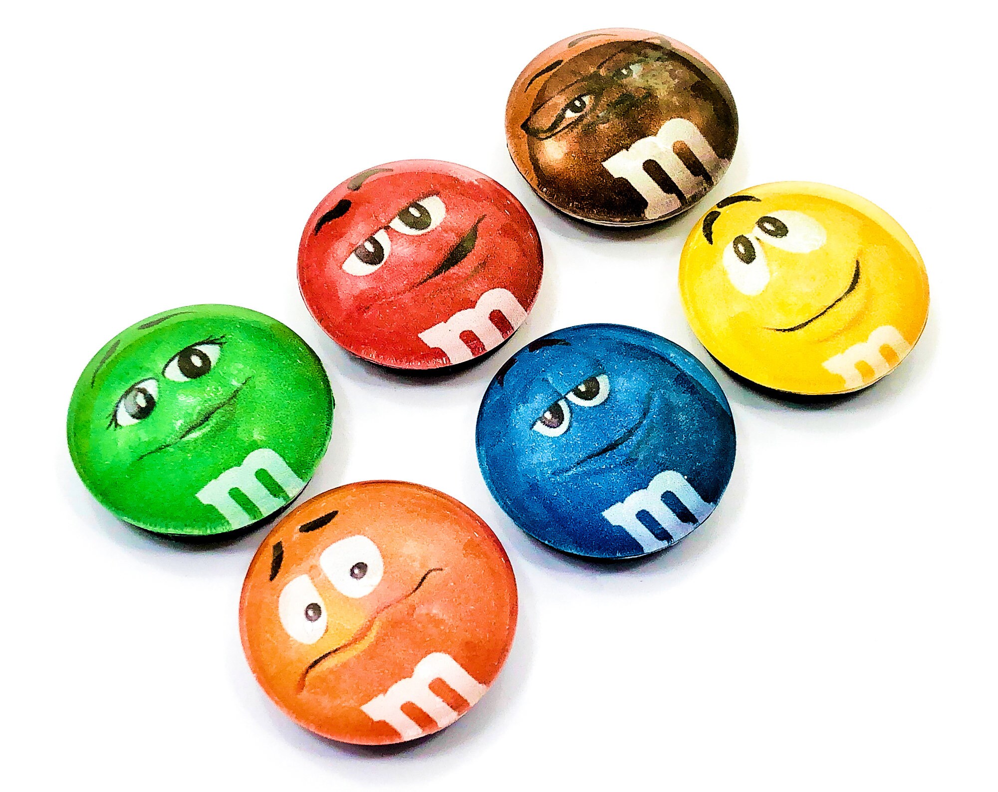 M&m's Magnet Set 6-piece Glass Magnets Set 1 - Etsy