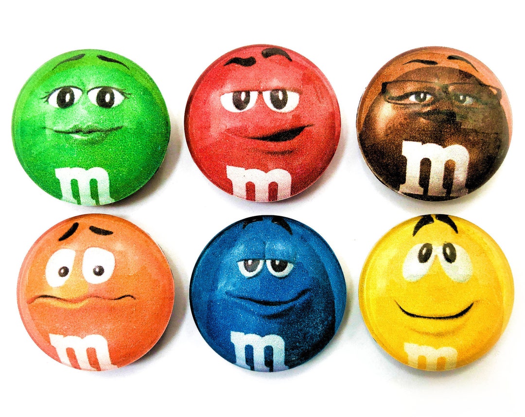 M&m's Magnet Set 6-piece Glass Magnets Set 1 - Etsy