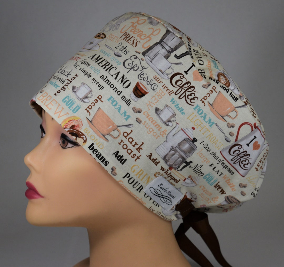 EXTRA LARGE Euro Style Scrub Cap Coffee - Etsy