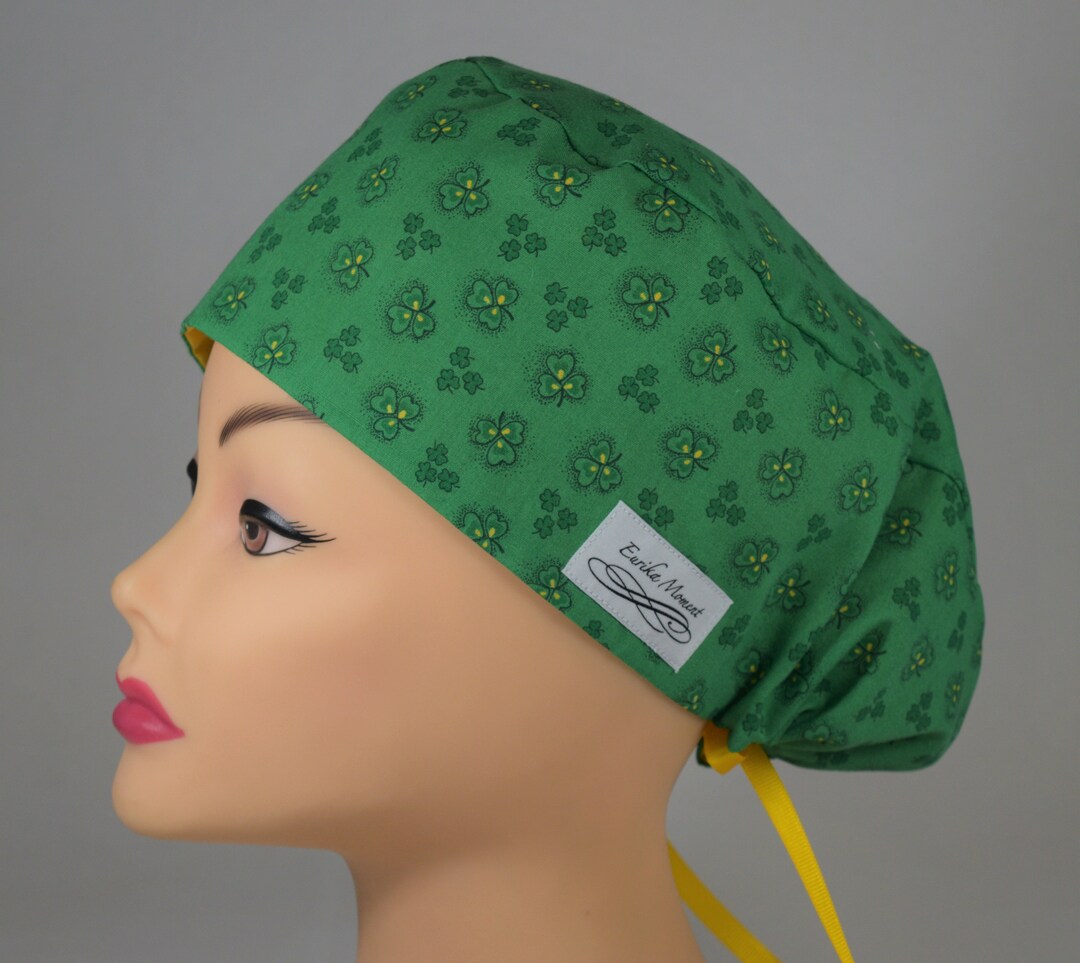 Teardrop Scrub Cap: Three-leaf Clovers - Etsy