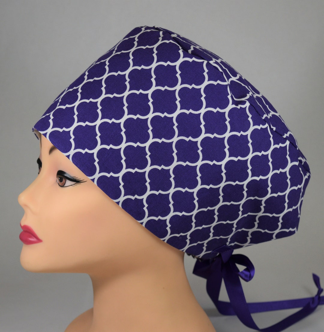 EXTRA LARGE Euro Style Scrub Cap Purple Arabesque - Etsy