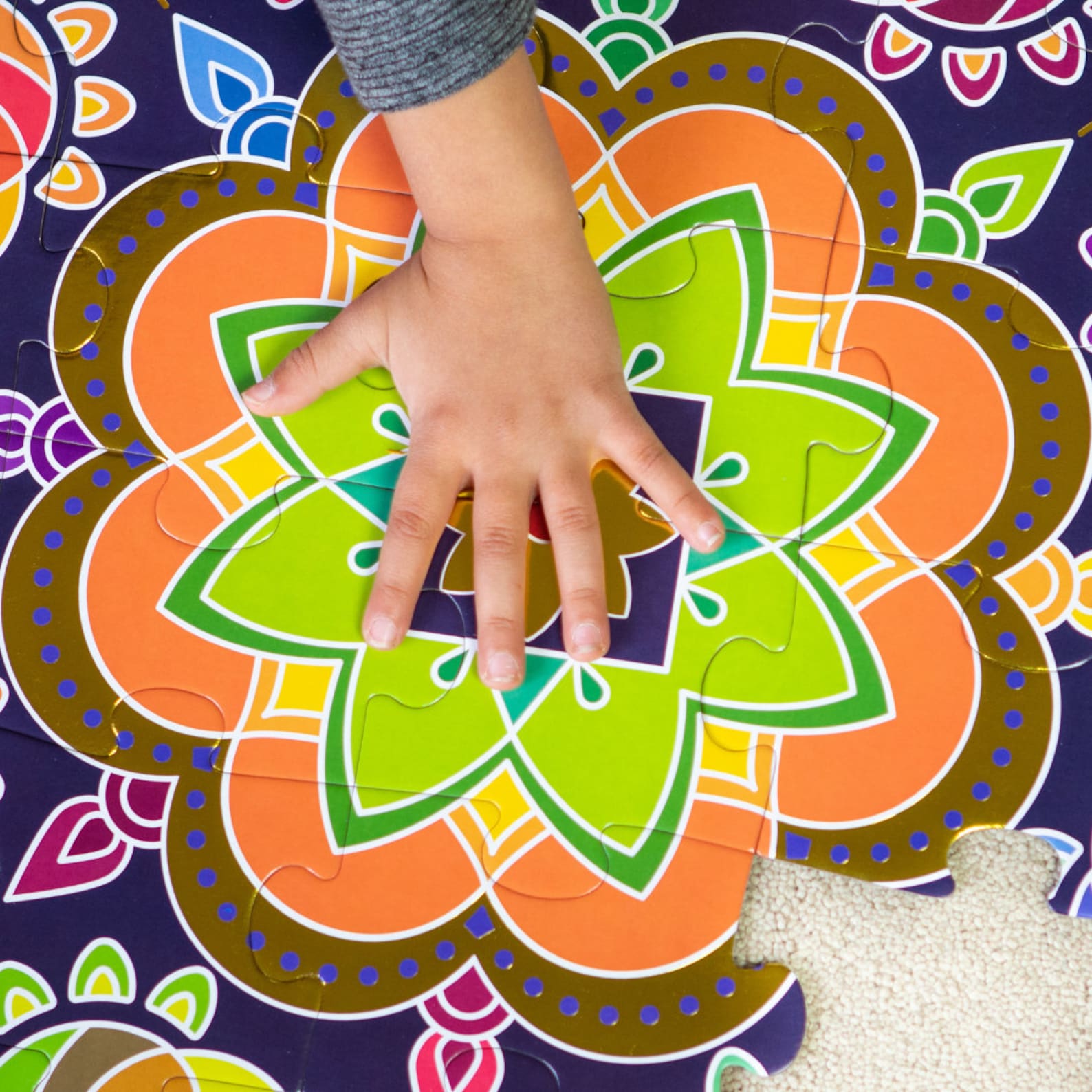 Rangoli Mandala Circular Floor Puzzle - Etsy