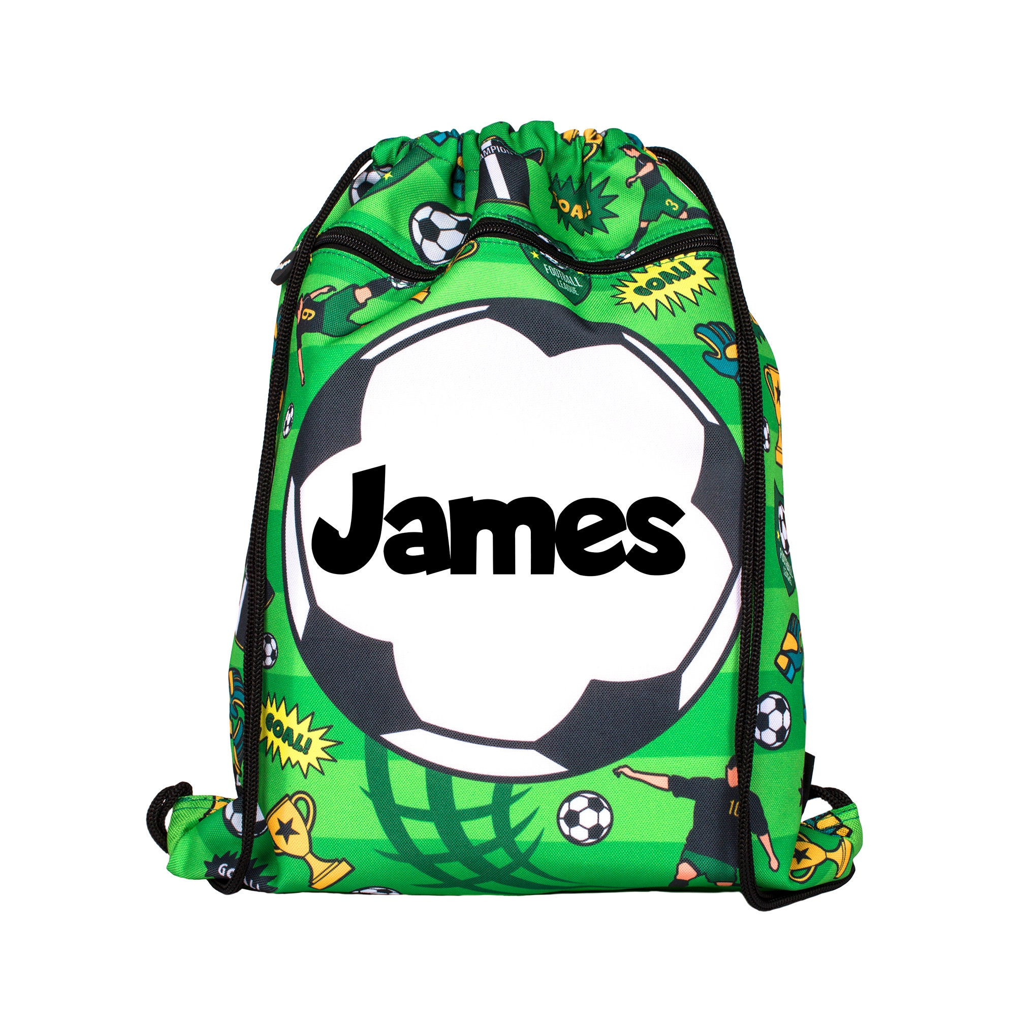 Personalised Kids Drawstring Bag With Zipped Pocket PE Bag - Etsy UK