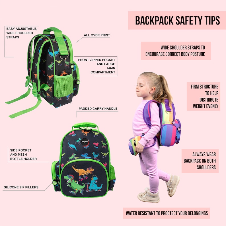 FRINGOO Kids Backpack Water Resistant School Bag for Boys Age 2-7 ...