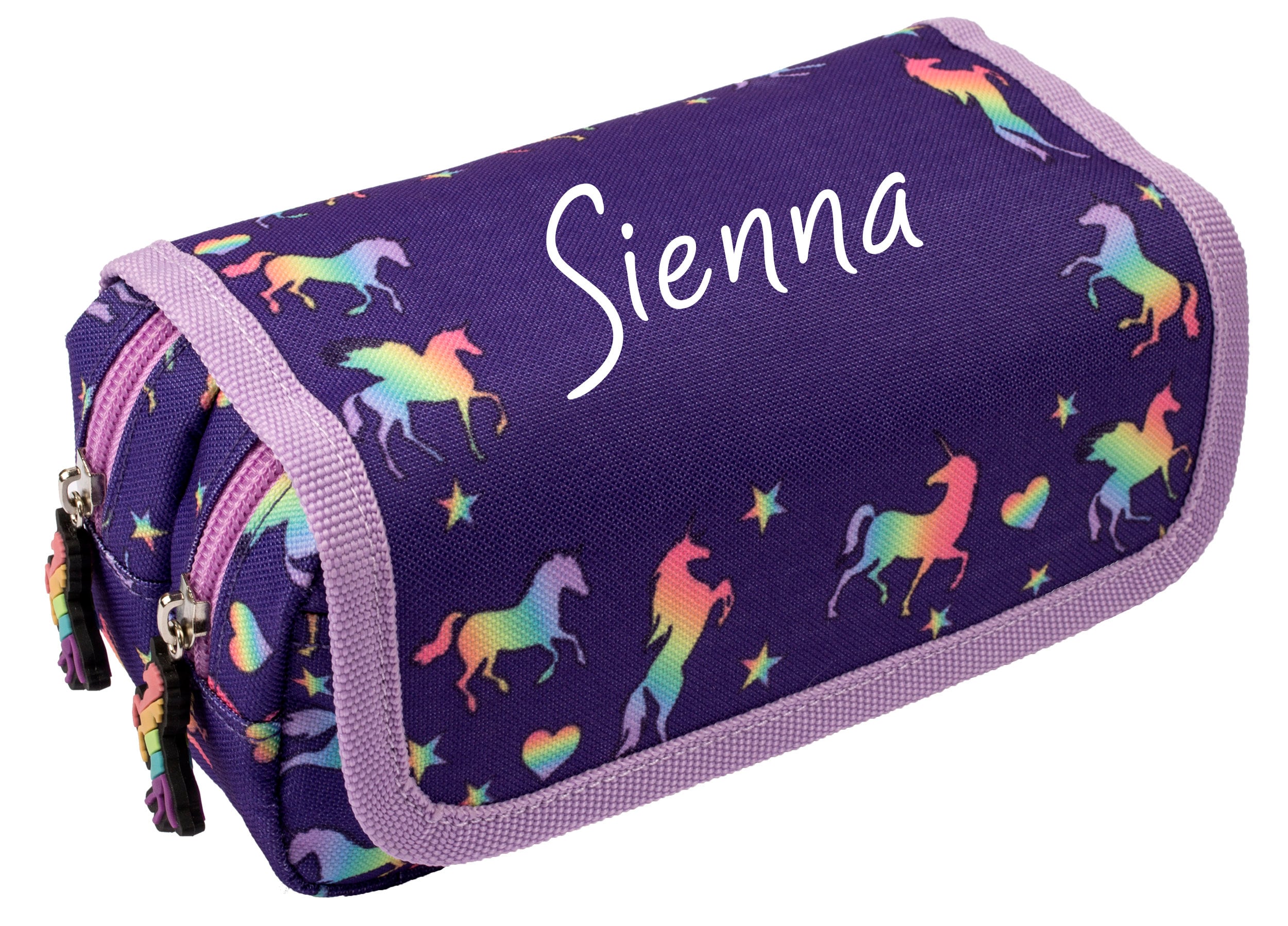 Personalised Kids Pencil Case 2 Compartment Large Stationery Pouch ...