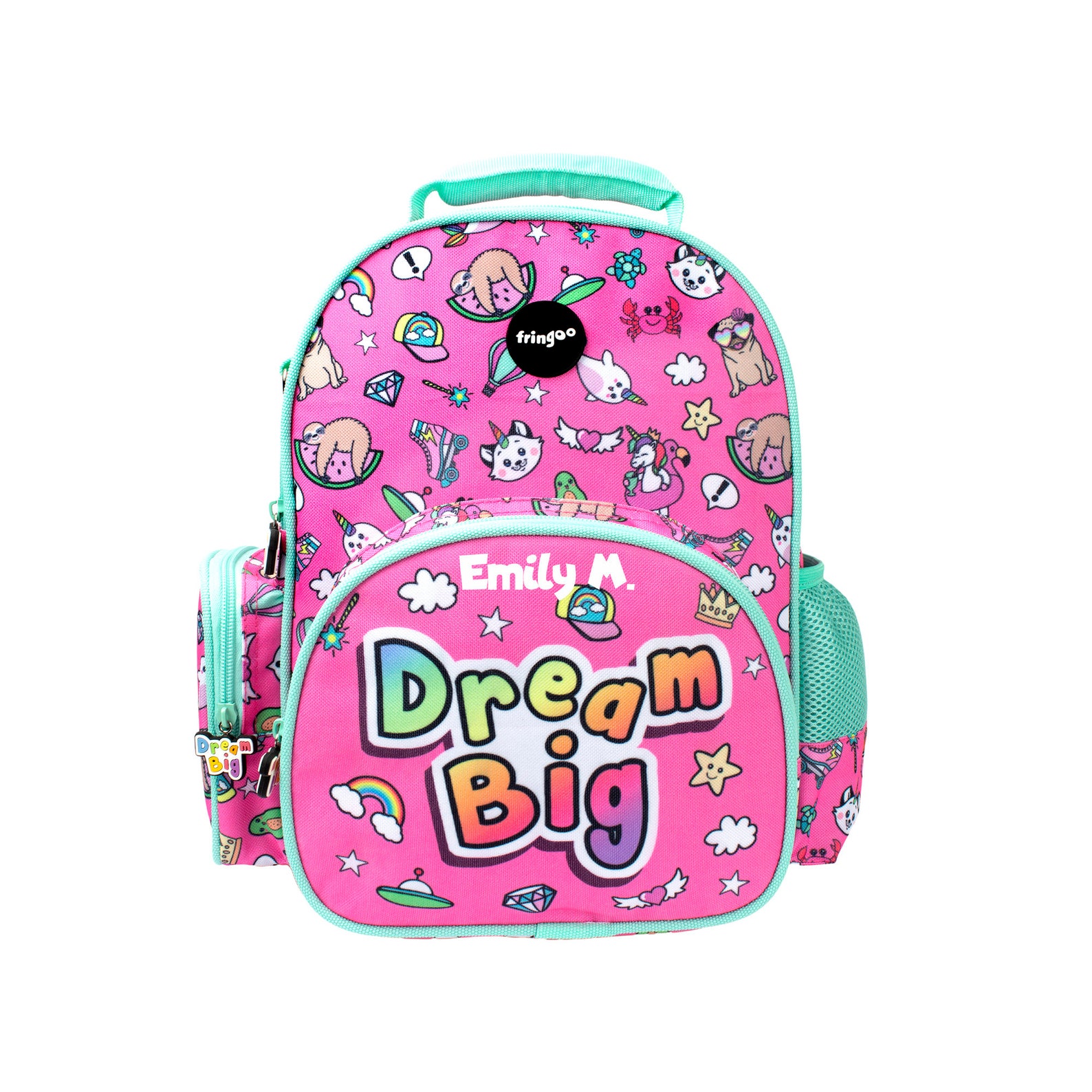 FRINGOO Personalised Kids Backpack Water Resistant School Bag for Girls ...