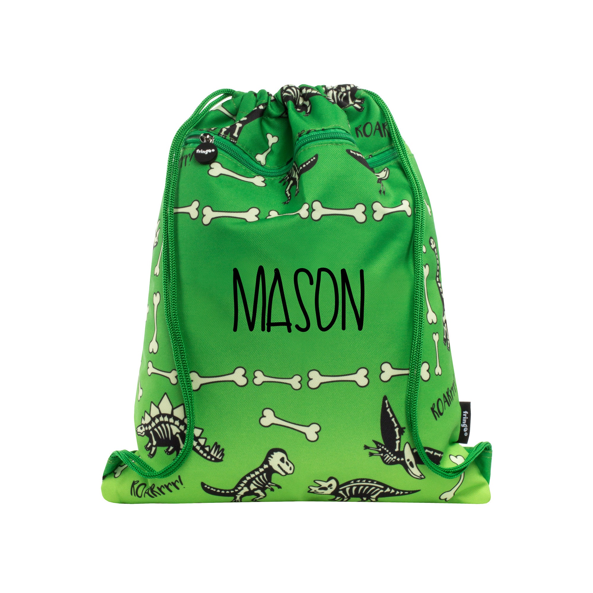 Personalised Kids Drawstring Bag with Zipped Pocket PE Bag | Etsy